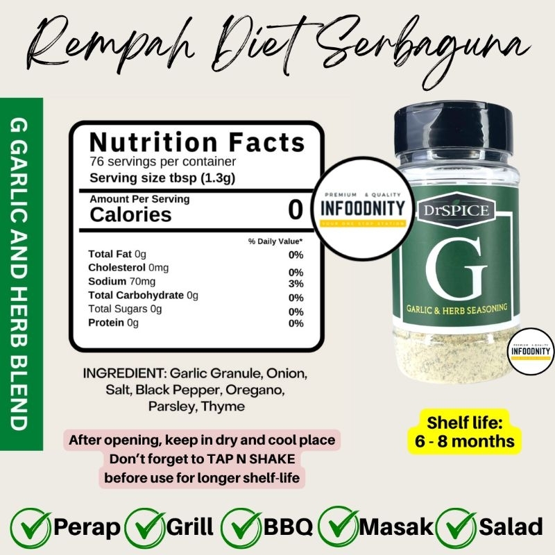 Dr Spice Seasoning Dr Spice OG DrSpice Italian Herbs Rempah Diet Rendah ...