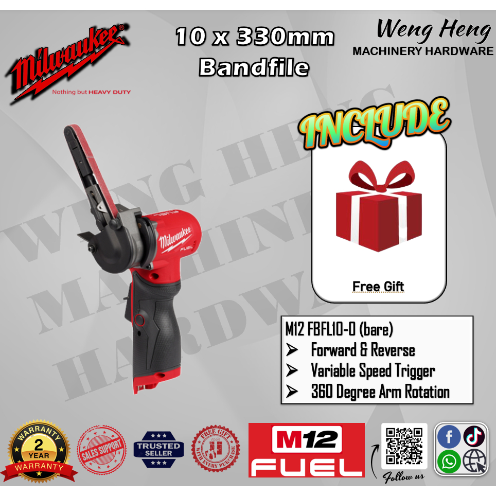MILWAUKEE M12 FUEL 10 x 330mm Bandfile - MODEL M12 FBFL10-0 / M12 ...