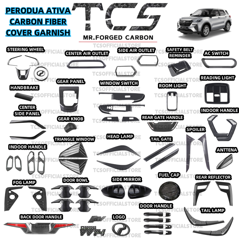 TCS PERODUA ATIVA SHINNING CARBON FIBER INTERIOR EXTERIOR CAR ...