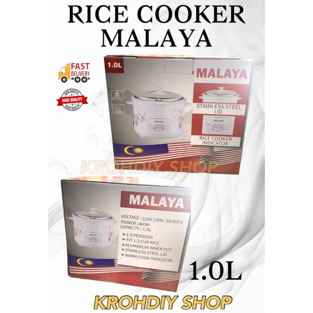 Malaya Rice Cooker 1.0 Liter / Periuk Nasi (10004540) | Shopee Malaysia
