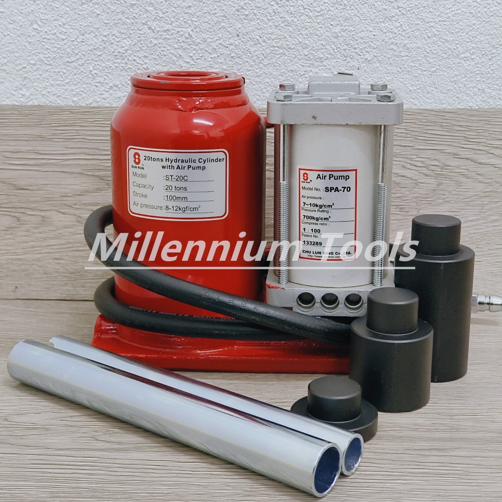 SUNRUN Air Bottle Jack Hydraulic Cylinder With Air Pump 20Ton Taiwan ...
