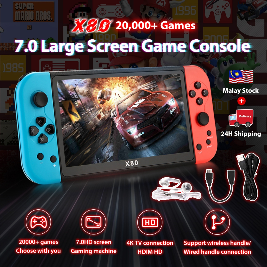My Stock PSP X80 7.0 Inch Handheld Game Console with 20K+ Games Support ...