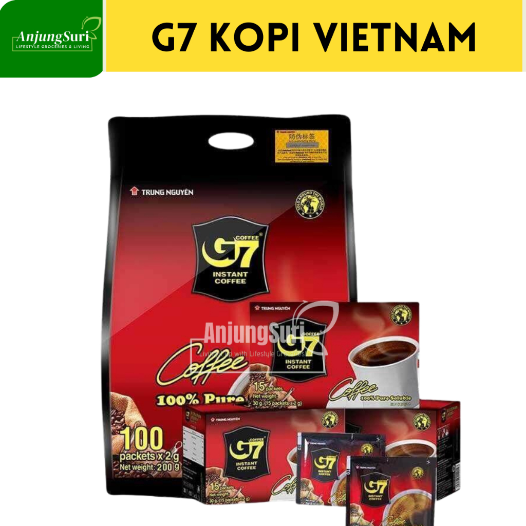 G7 Pure Black Instant Coffee Trung Nguyen Vietnamese Coffee Kopi ...