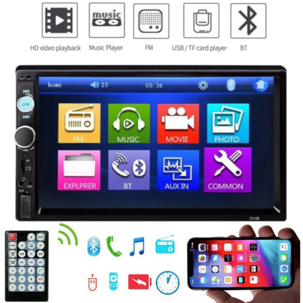 Car MP5 Player 7010B 7 Inch Monitor TFT Touch Screen Double 2 DIN Car ...