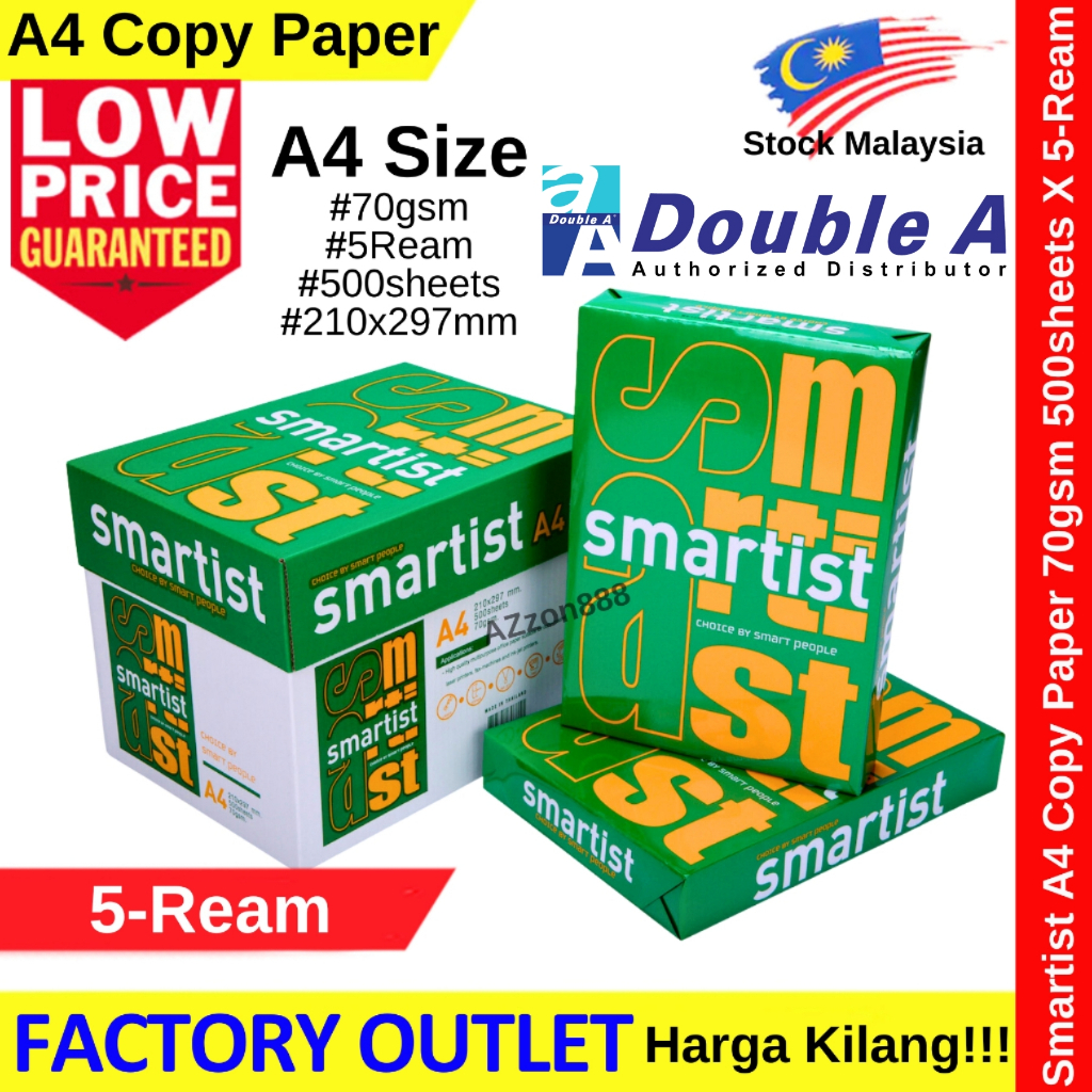 【5-Ream】Smartist A4 Copy Paper 70Gsm 500sheets #Smartist #A4Paper #Copy ...