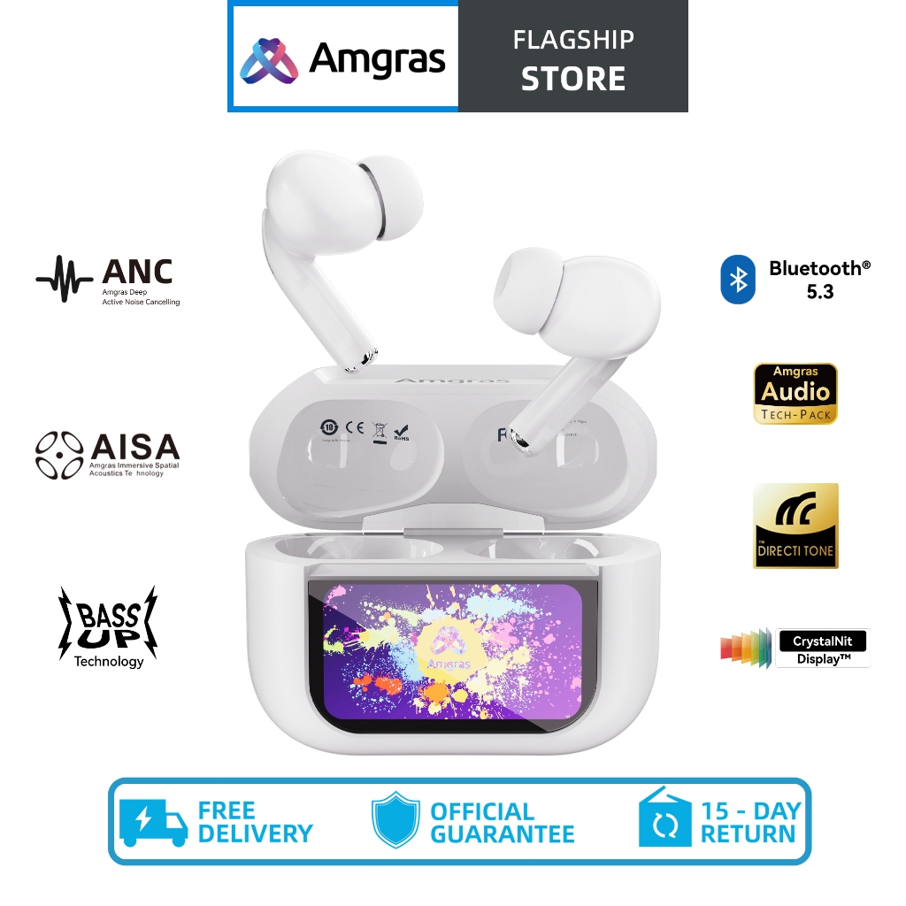 Amgras Eternity Ⅳ Major Smart Screen earphone Bluetooth Wireless Earbud ...