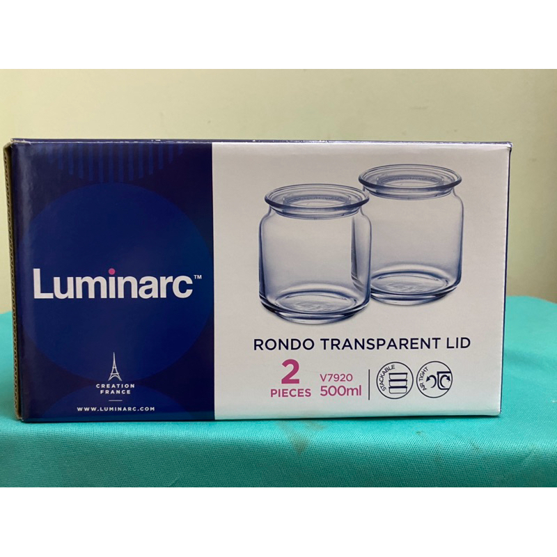 Luminarc Rondo Transparent 500ml Jar with Lid 2 pieces | Shopee Malaysia