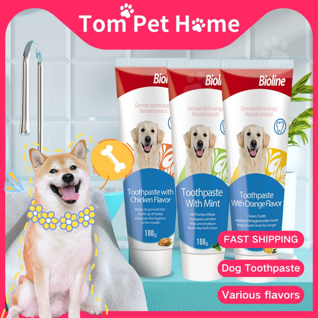 TOM🐾 Dog Toothpaste 100g Bioline Toothpaste Dental Care for Dog Dental ...