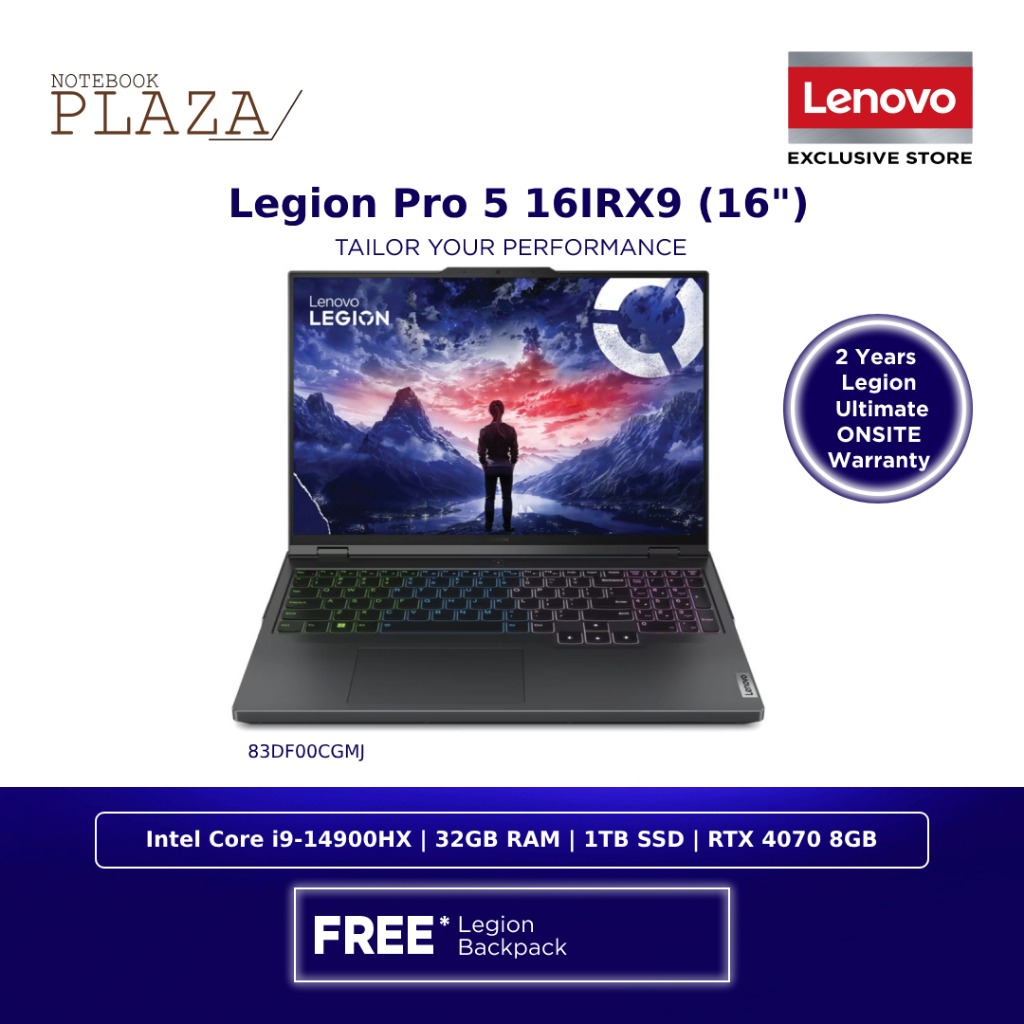 Lenovo Legion Pro 5 16IRX9 83DF00CGMJ 16" WQXGA 240hz Laptop ( i9-14900HX, 32GB, 1TB SSD ...