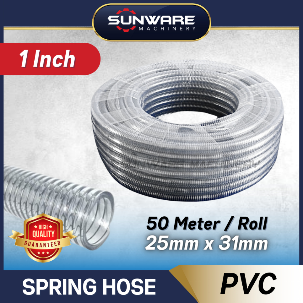 [Price Per Roll] HEAVY DUTY PVC Spring Hose 1Inch / Suction Hose ...