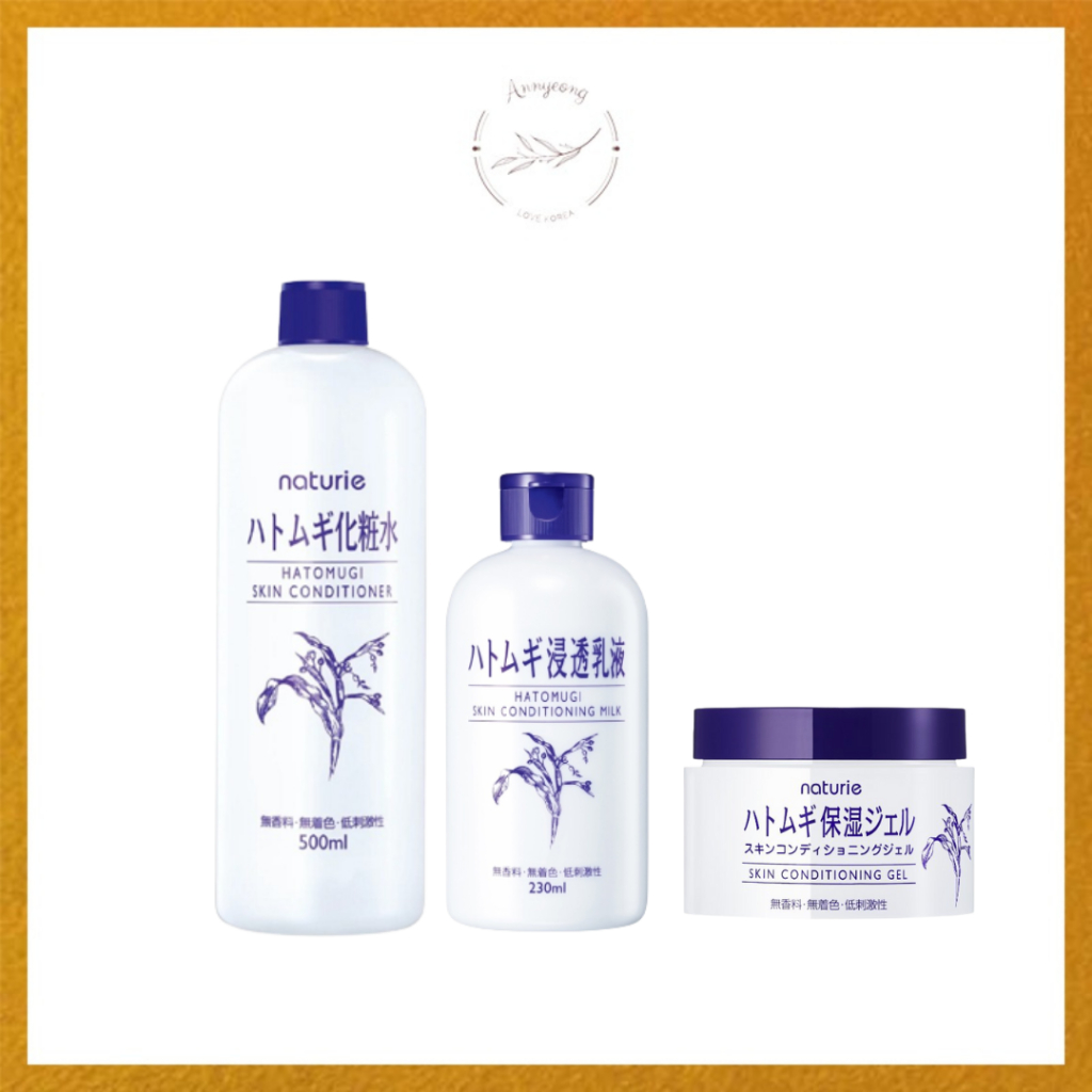 NATURIE Hatomugi Skin Conditioner Toner 500ml / Milk Lotion 230ml / Gel ...