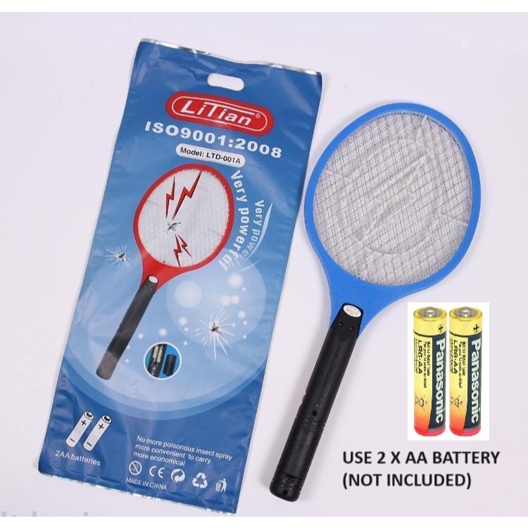 AA Battery Operated Mosquito & Insects Zapper Swatter Racket | Shopee ...