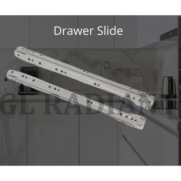 Cabinet White Drawer Slide Roller Runner Wheel Rail Open Drawer Roda ...