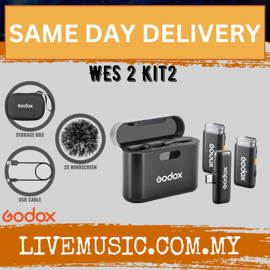 GODOX WES2 Kit2 Wireless Lavalier Microphone for Android/USB C Wireless ...