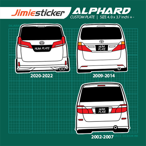 Sticker Kereta Alphard, Sticker Belakang Toyota Alphard, Car Sticker ...