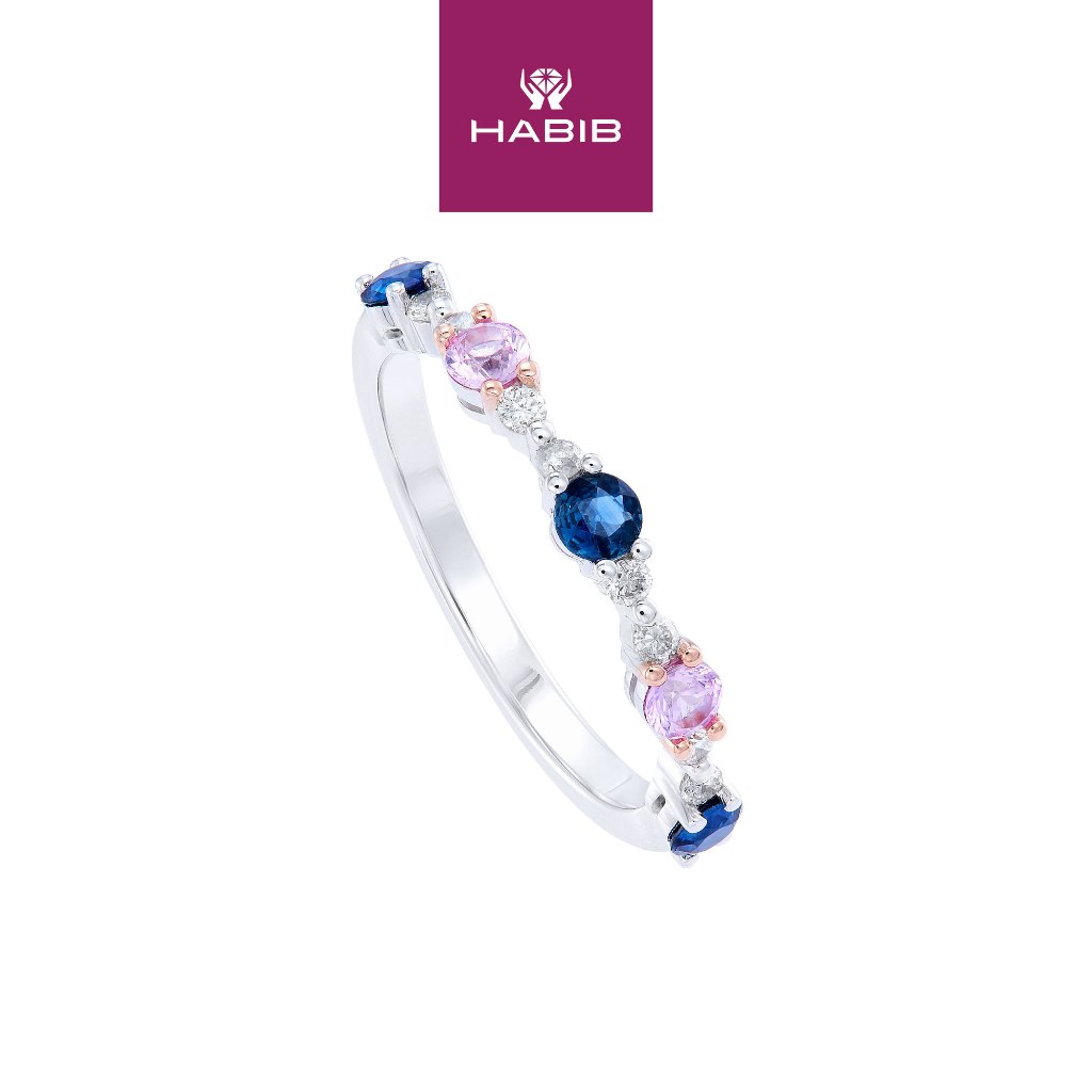 HABIB CHIC | Pink Sapphire and Blue Sapphire Diamond Ring in 375/9K ...