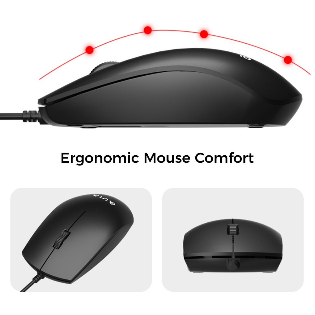 AULA AC101 Wired Keyboard Mouse Combo for PC Desktop Laptop Work Office ...