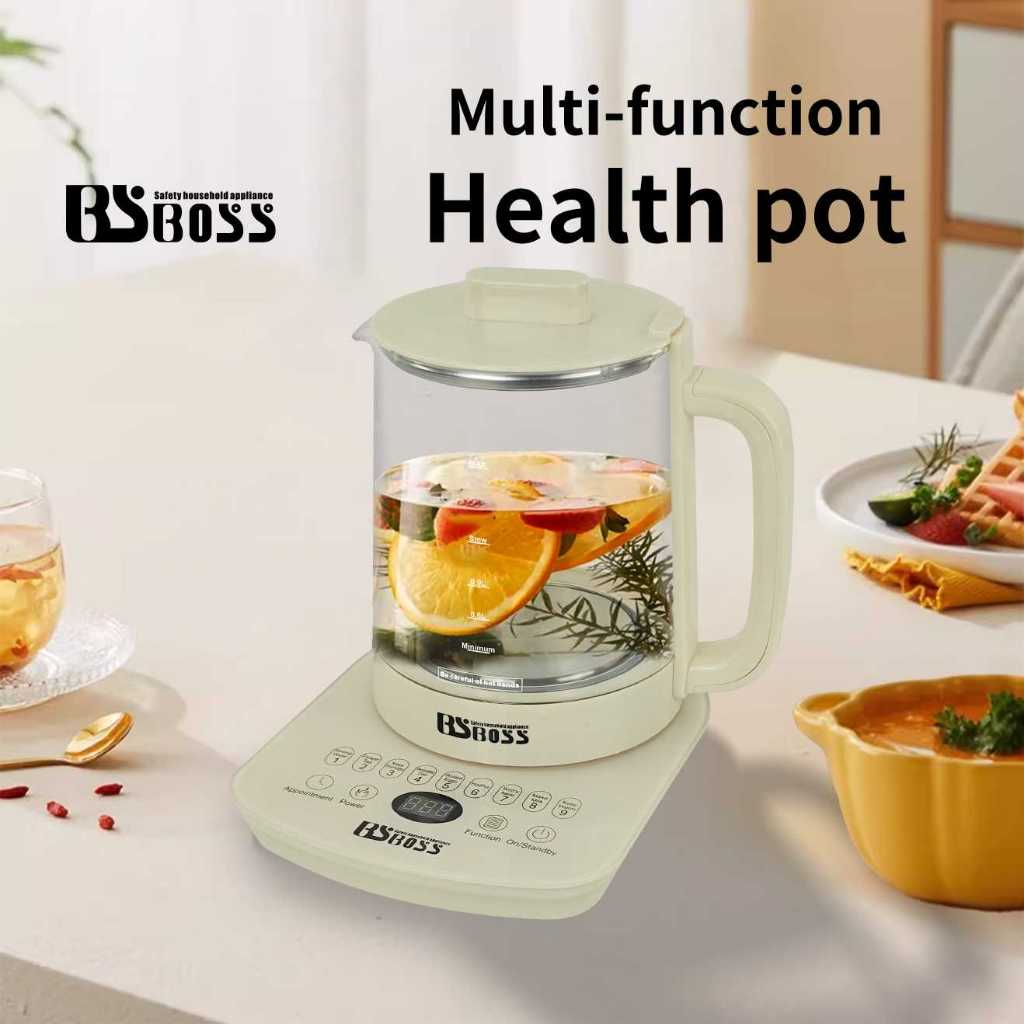 BSBOSS Multifunctional Health Pot Glass Electric Kettle Kitchen Cooker ...