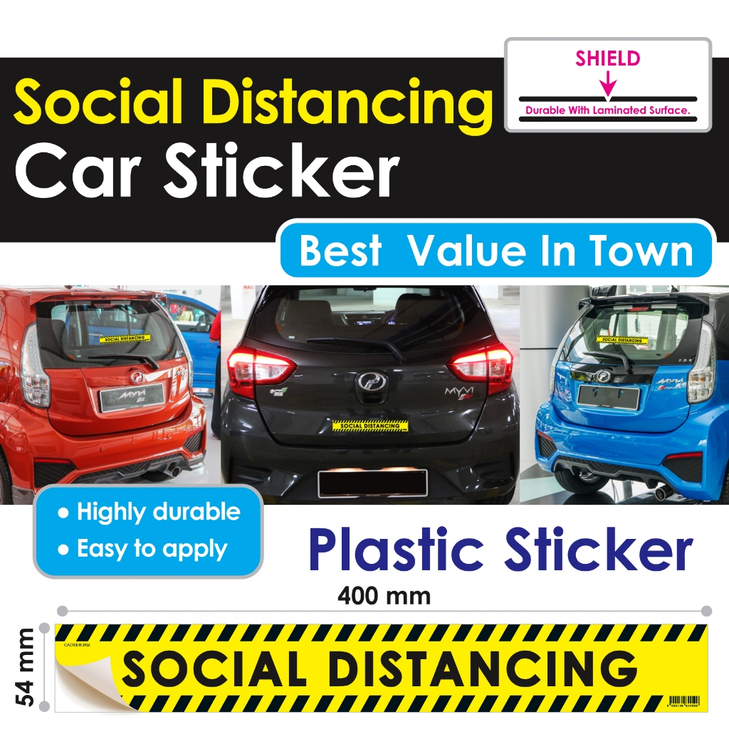 Social Distancing Signage Sticker / Pelekat Sila jaga jarak / Penanda ...
