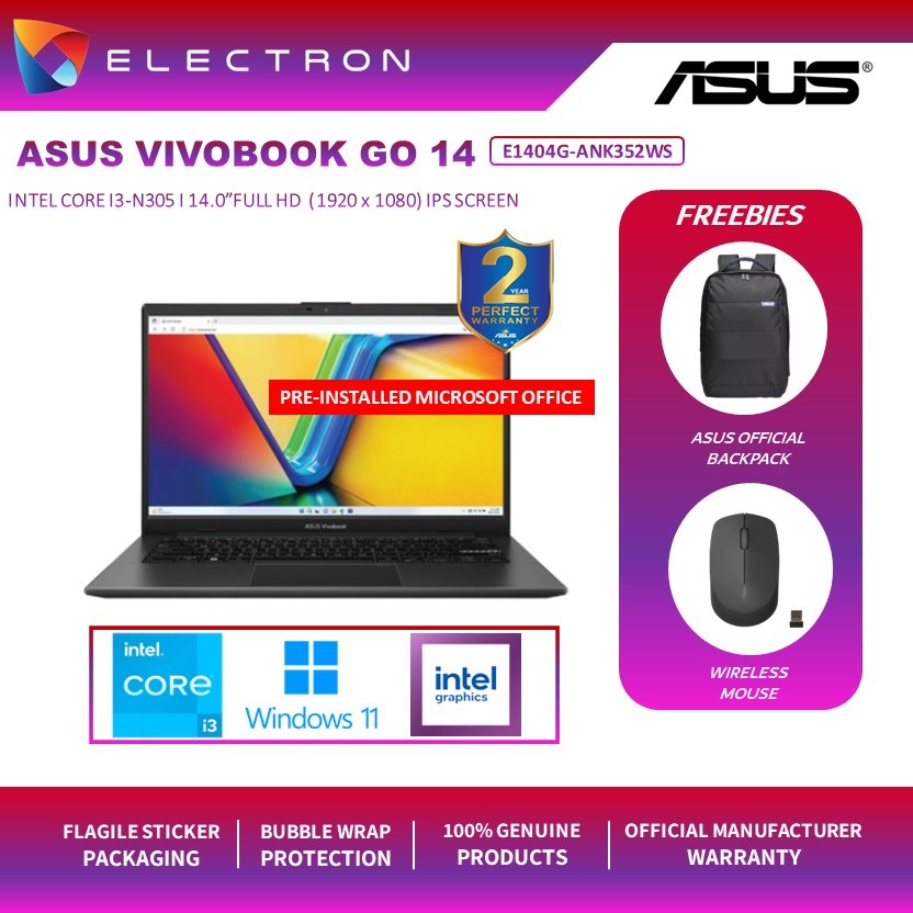 Asus VivoBook Go 14 E1404G-ANK325WS 14'' FHD Laptop Mixed Black (I3 ...