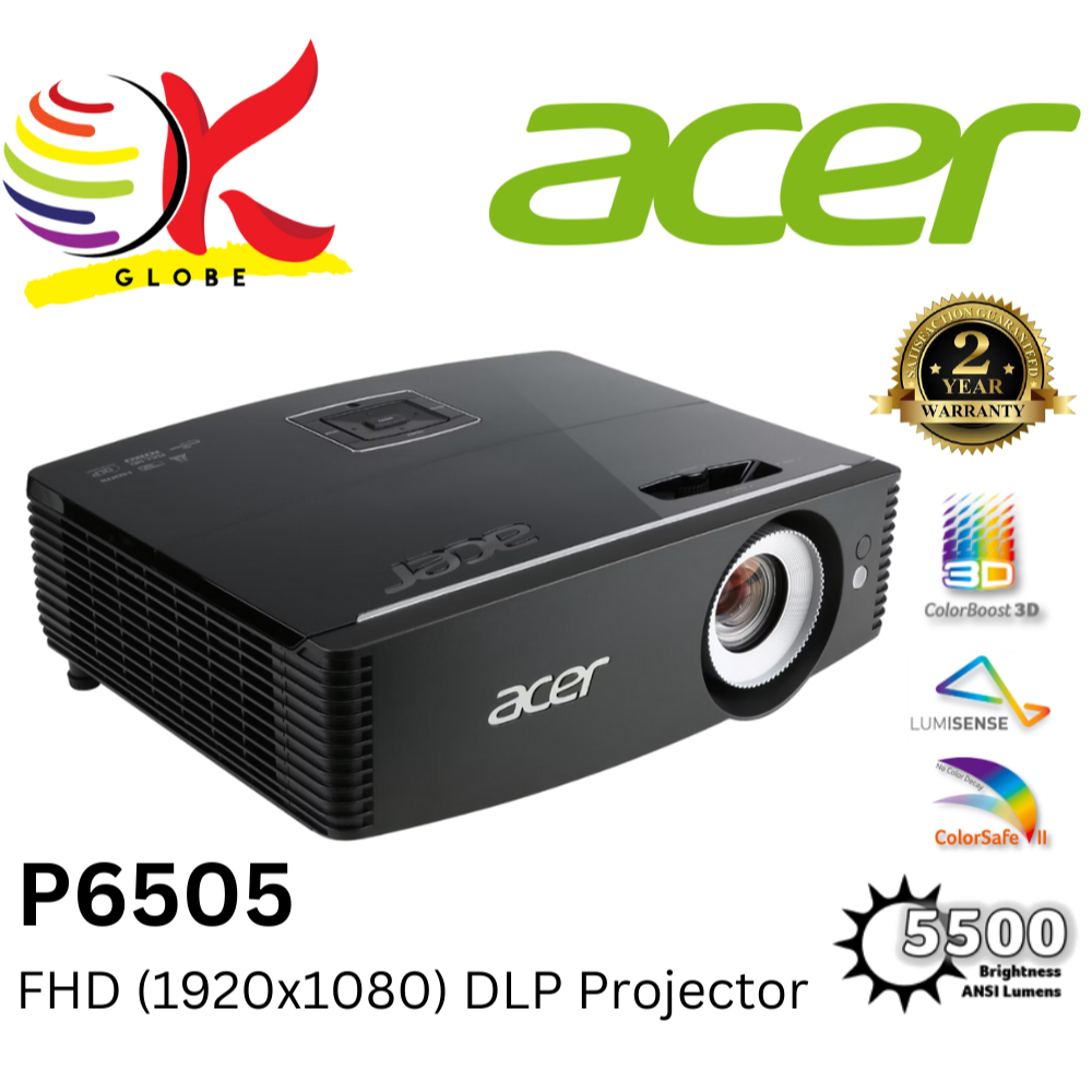 ACER P6505 5,500 ANSI LUMENS FHD (1920x1080) DLP PROJECTOR, CONTRAST ...