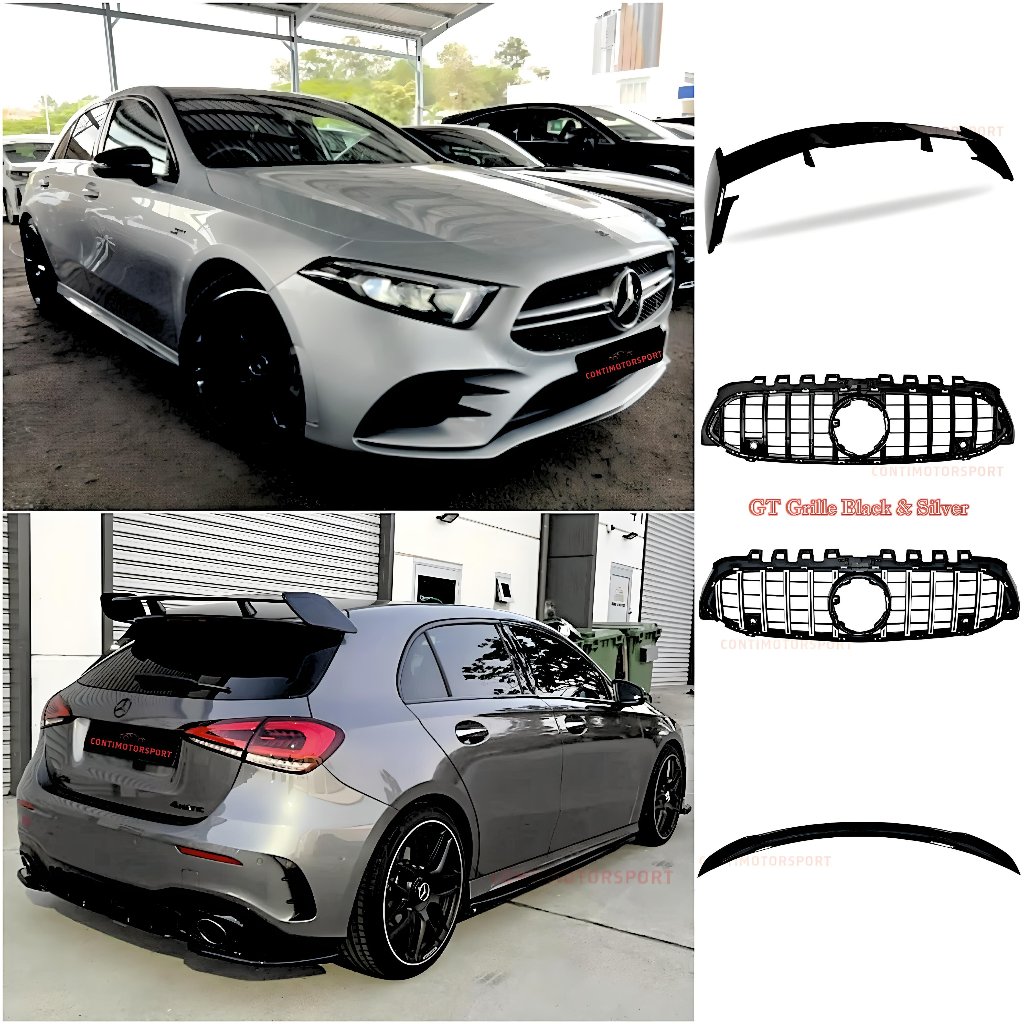 A CLASS W177 V177 A45 SPOILER GT GRILLE CHROME BLACK MERCEDES BENZ A ...