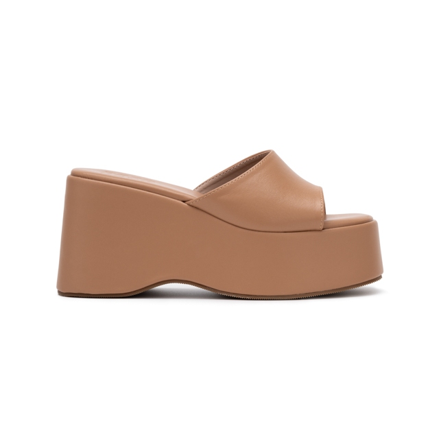 Nose Platform Wedge Heel Slide - Khaki | Shopee Malaysia