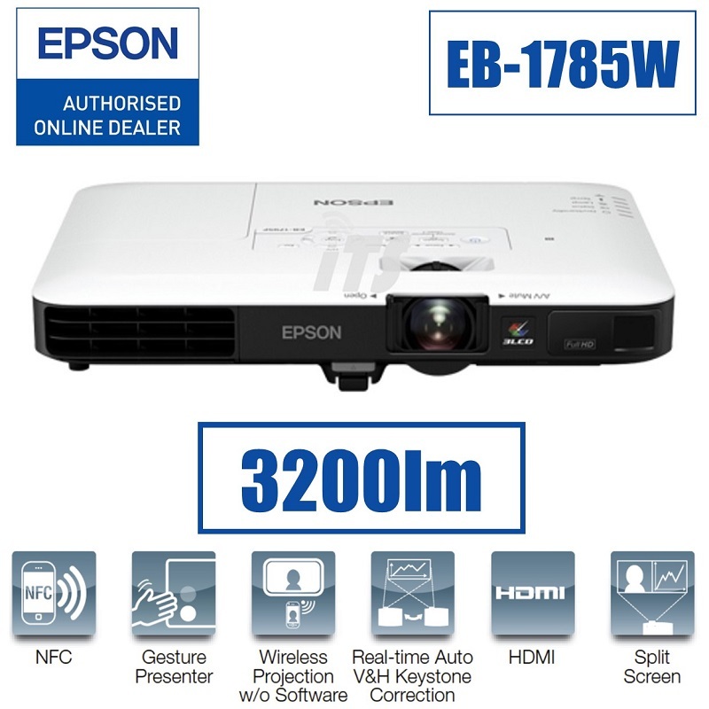 Epson EB-1785W Wireless WXGA 3LCD Slim Projector - Mobile (3,200 lm) | Shopee Malaysia