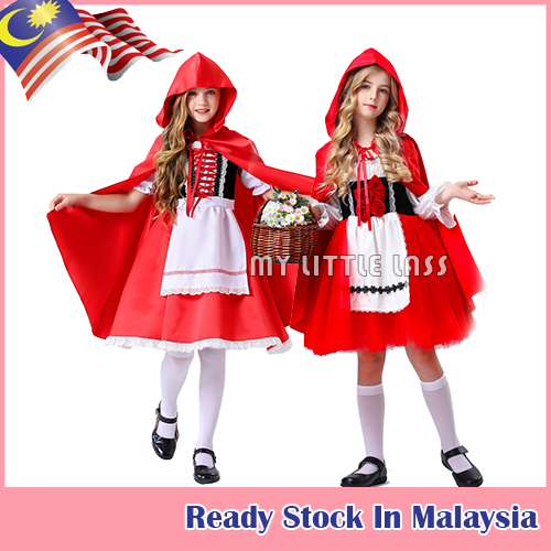 MYLITTLELASS Little Red Riding Hood Pretty Dress Up Costume for Girls ...