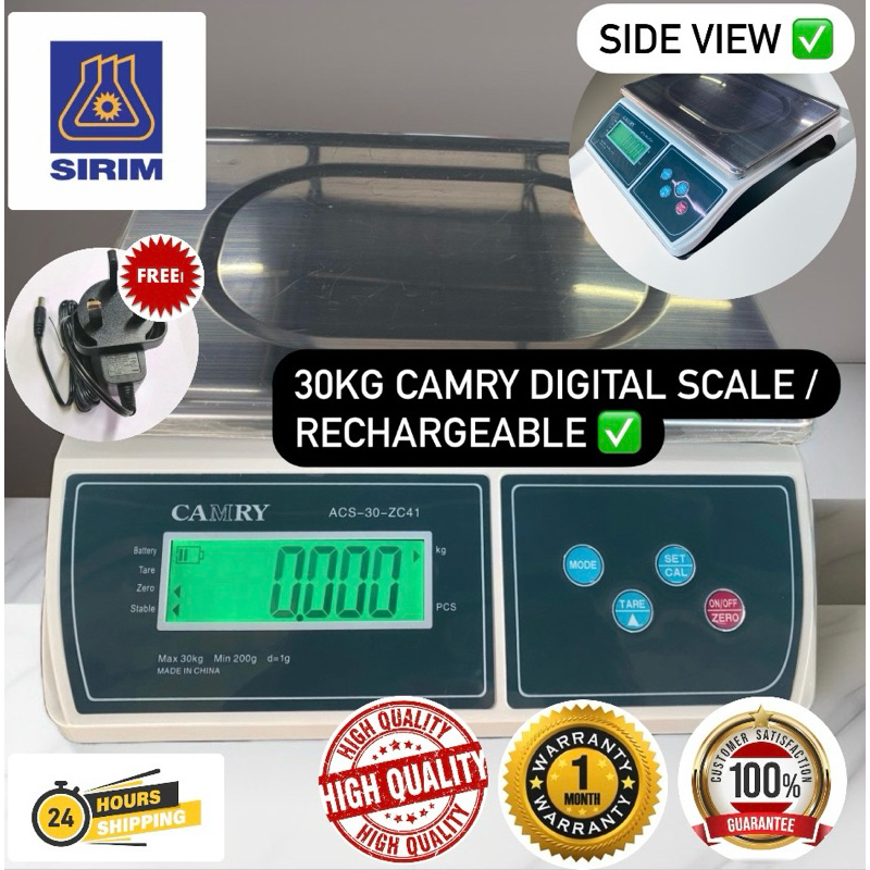 30kg CAMRY ZC41G ( RECHARGEABLE) Digital Scale | Shopee Malaysia