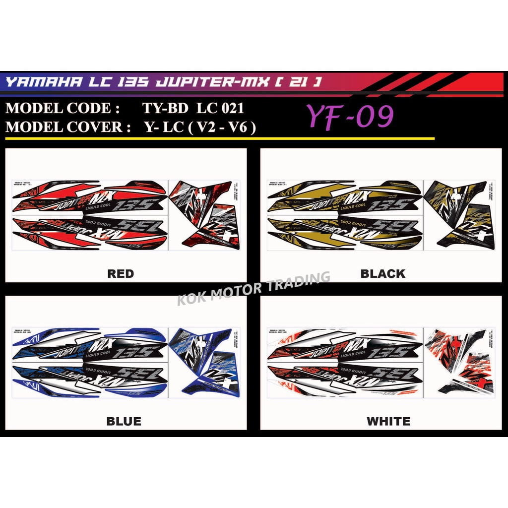 YAMAHA LC135 JUPITER MX [Y-LC] [V2-V6] (21) BLACK/BLUE/RED/WHITE | Shopee Malaysia