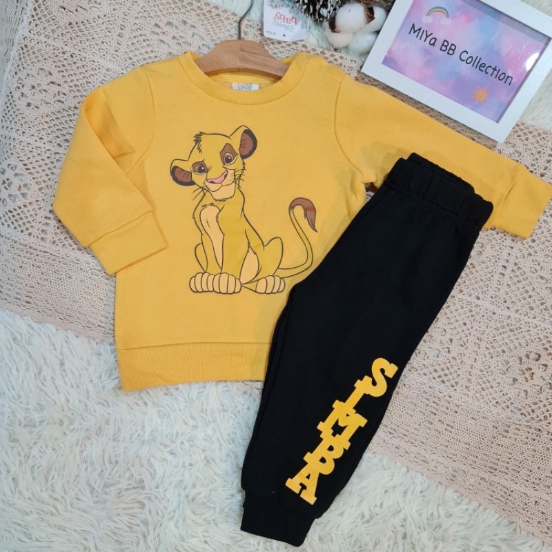 Baby Kids Boy Gril Sweatshirt Sweater Set Disney Simba Donald Duck Baju ...