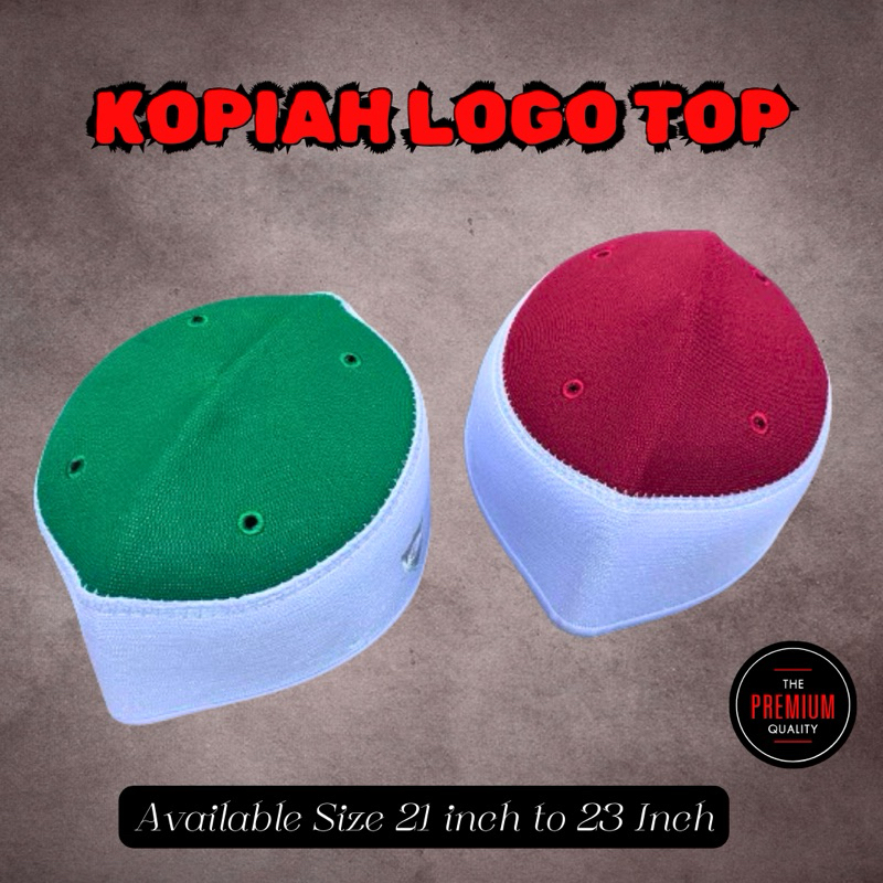 Kopiah Logo dua warna / kufiah Segak putih merah / hijau putih / peci ...