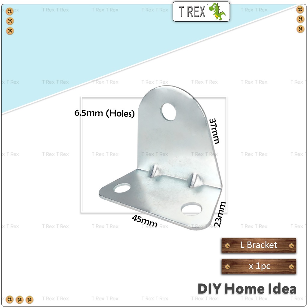T Rex DIY 23mm x 37mm x 45mm Furniture Repair Angle L Shaped Steel ...