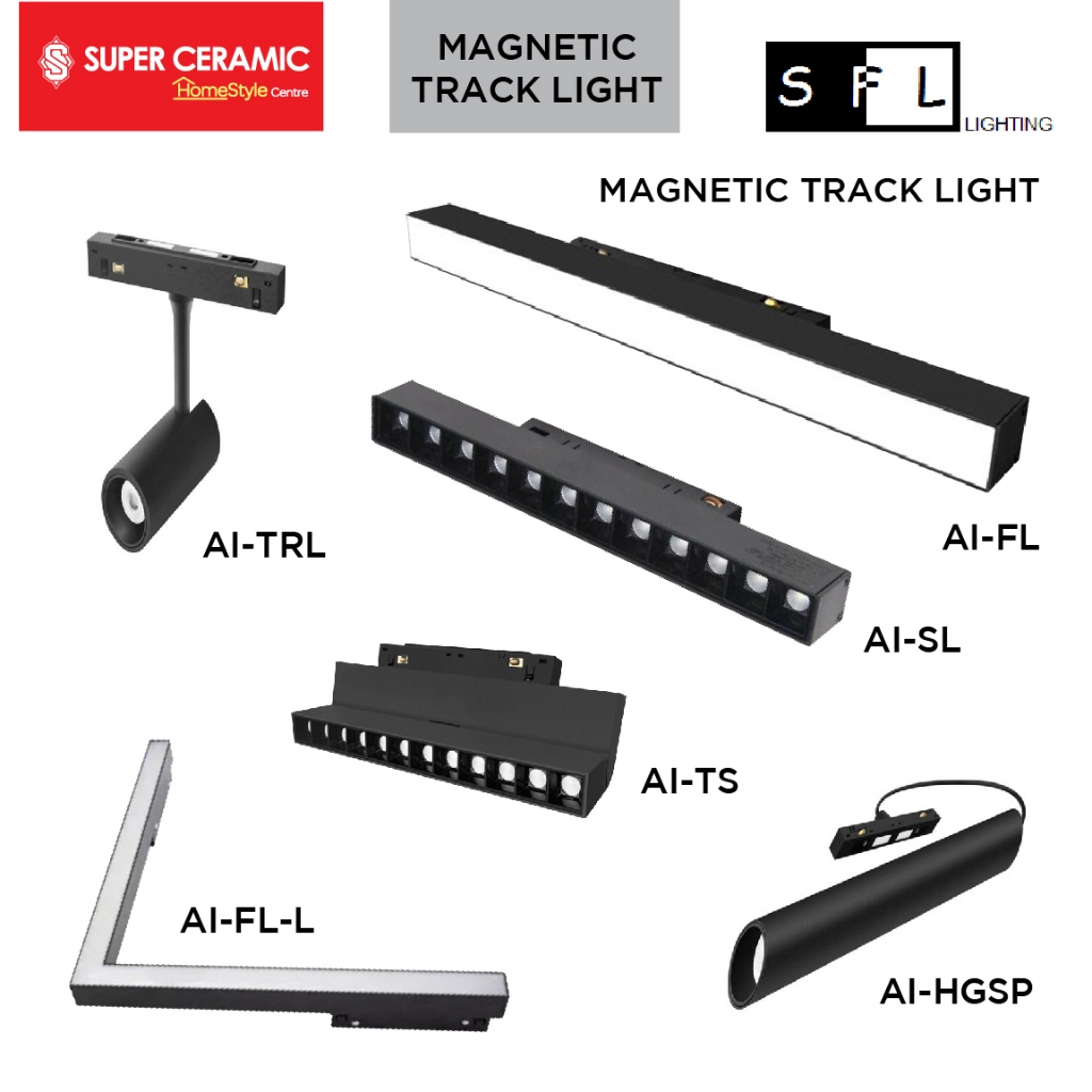 SFL Magnetic Track Light ( Lampu Magnetic / 磁吸轨道灯 ) Ceiling Lighting ...