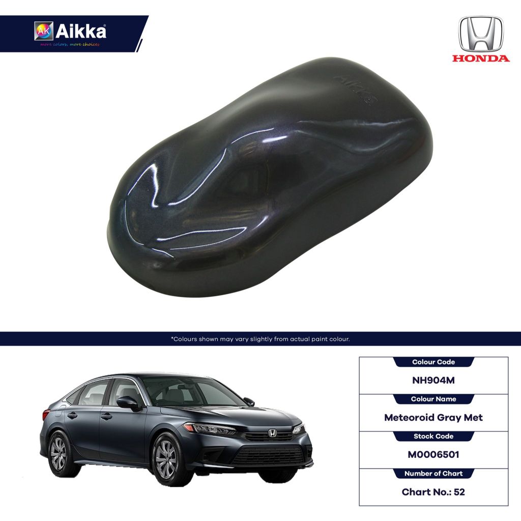 AIKKA HONDA NH904M / METEOROID GRAY METALLIC / 2K PAINT / CAR AND MOTOR / DIY COLOR / NH 904 M ...
