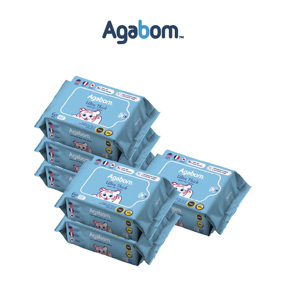 AGABOM Premium Ultra Thick Baby Wet Wipes 60gsm (20s/Pack) | Shopee ...
