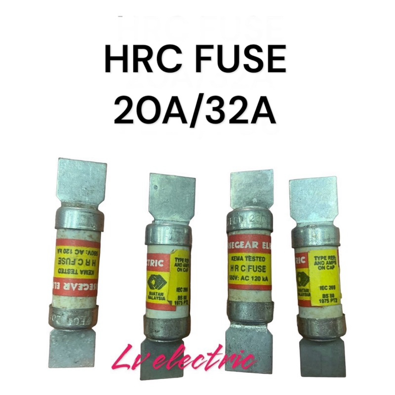 FUSEGEAR ELECTRIC 20A/32A HRC FUSE LINK CUT OUT FUSE (1pcs) | Shopee ...