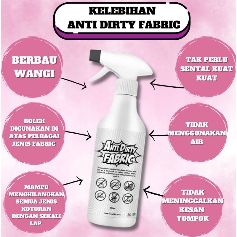 ANTI DIRTY FABRIC (menghilangkan kotoran pada fabric) | Shopee Malaysia