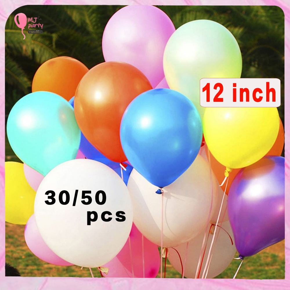 30/50pcs 12inches HIGH QUALITY Round Latex Neo Balloon Birthday Belon ...
