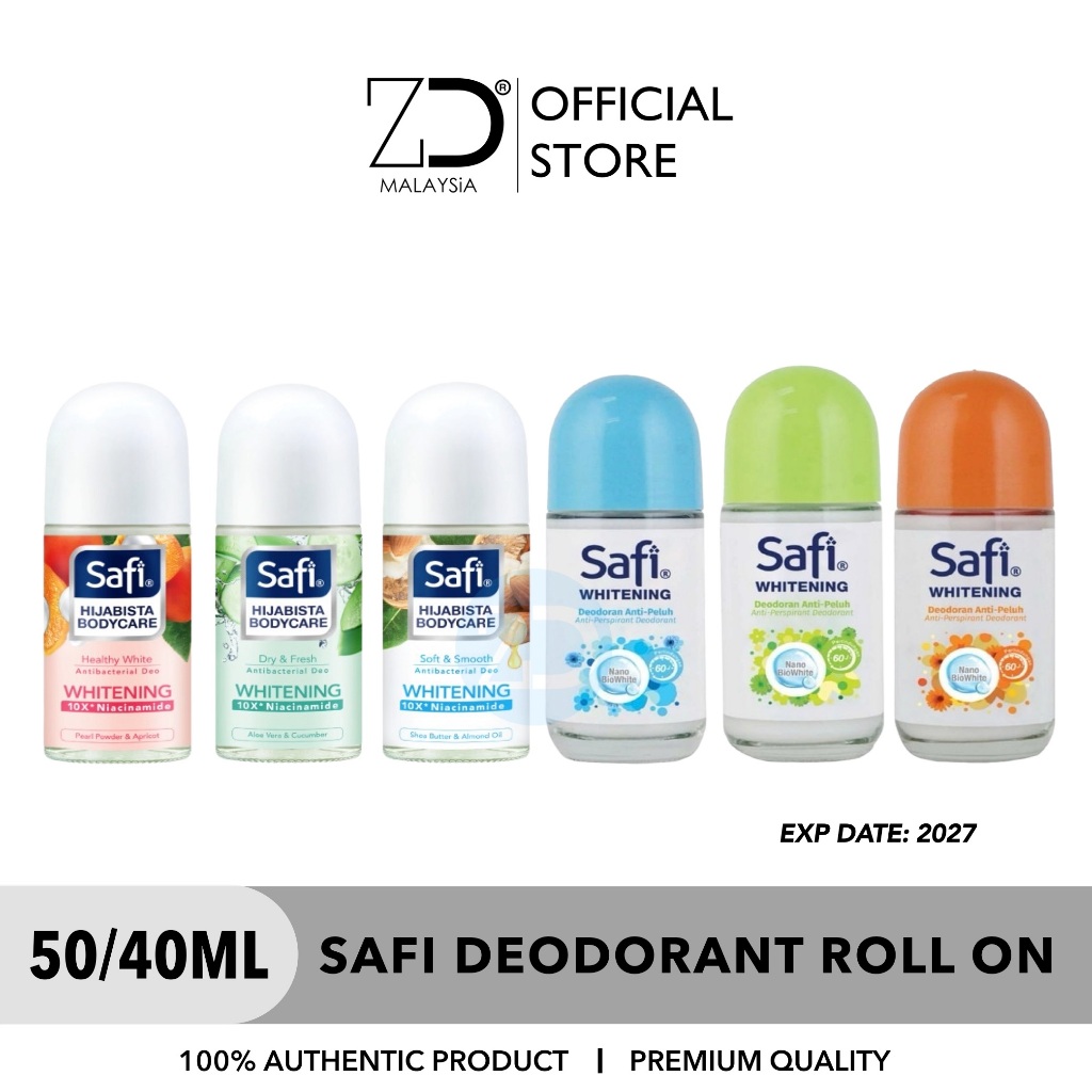 SAFI Hijabista Bodycare Whitening Deodorant Roll On 50ml/Safi Whitening ...