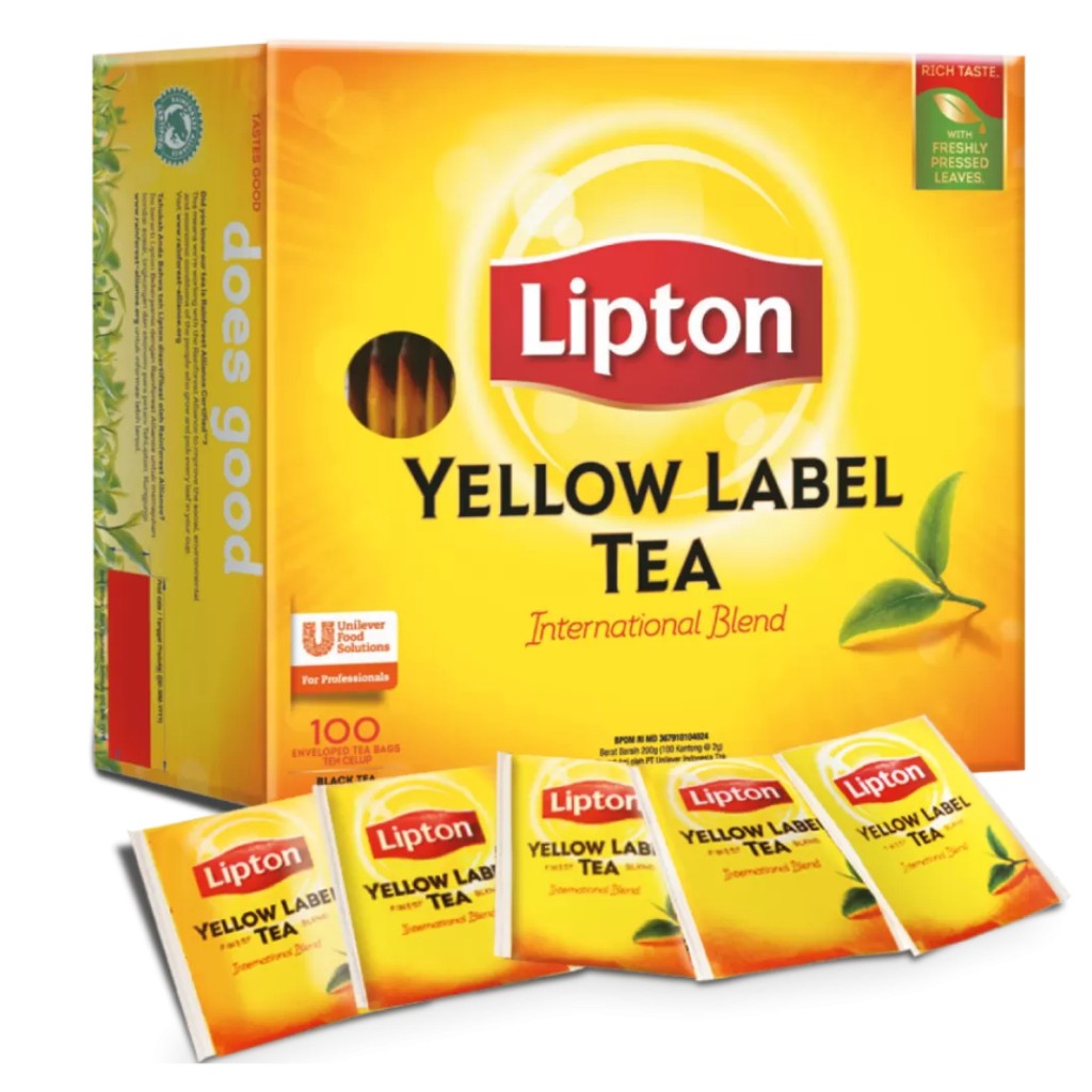 Lipton Yellow Label Black Tea, International Blend 100 Tea Bags x 2g ...