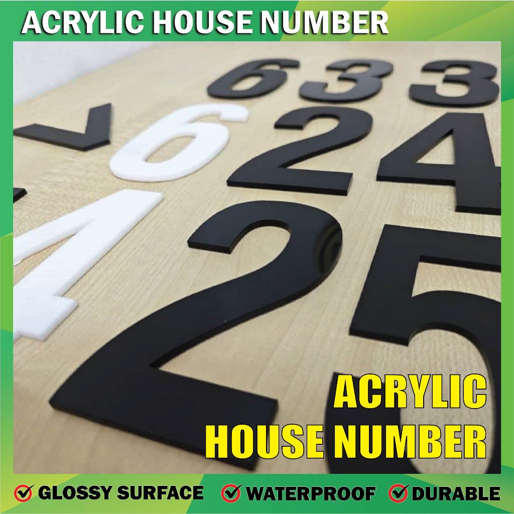 Acrylic House Number Plate / Home Deco Floor Sign Signage Hotel Number ...