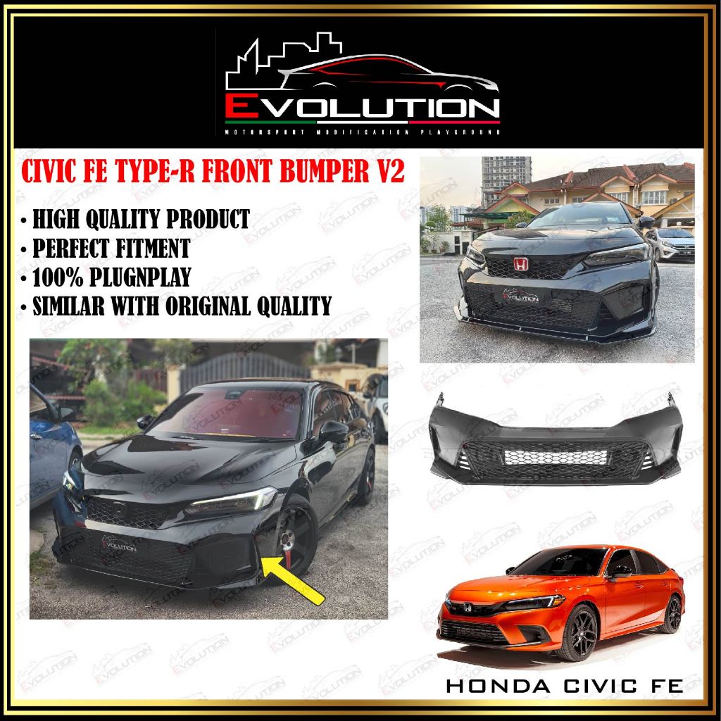 CIVIC FE TYPE R FRONT BUMPER TYPE R BUMPER V2 | Shopee Malaysia