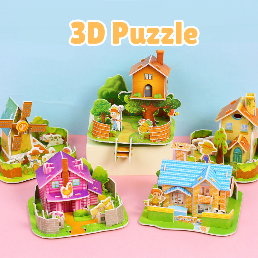 3D DIY Jigsaw Puzzle Paperboard Art Craft Early Learning Children ...