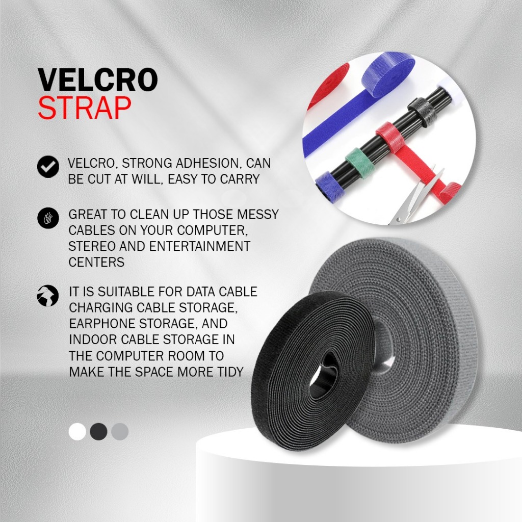 5M Cable Ties Reusable Cable Straps Hook and Loop Cord Ties Fasteners ...