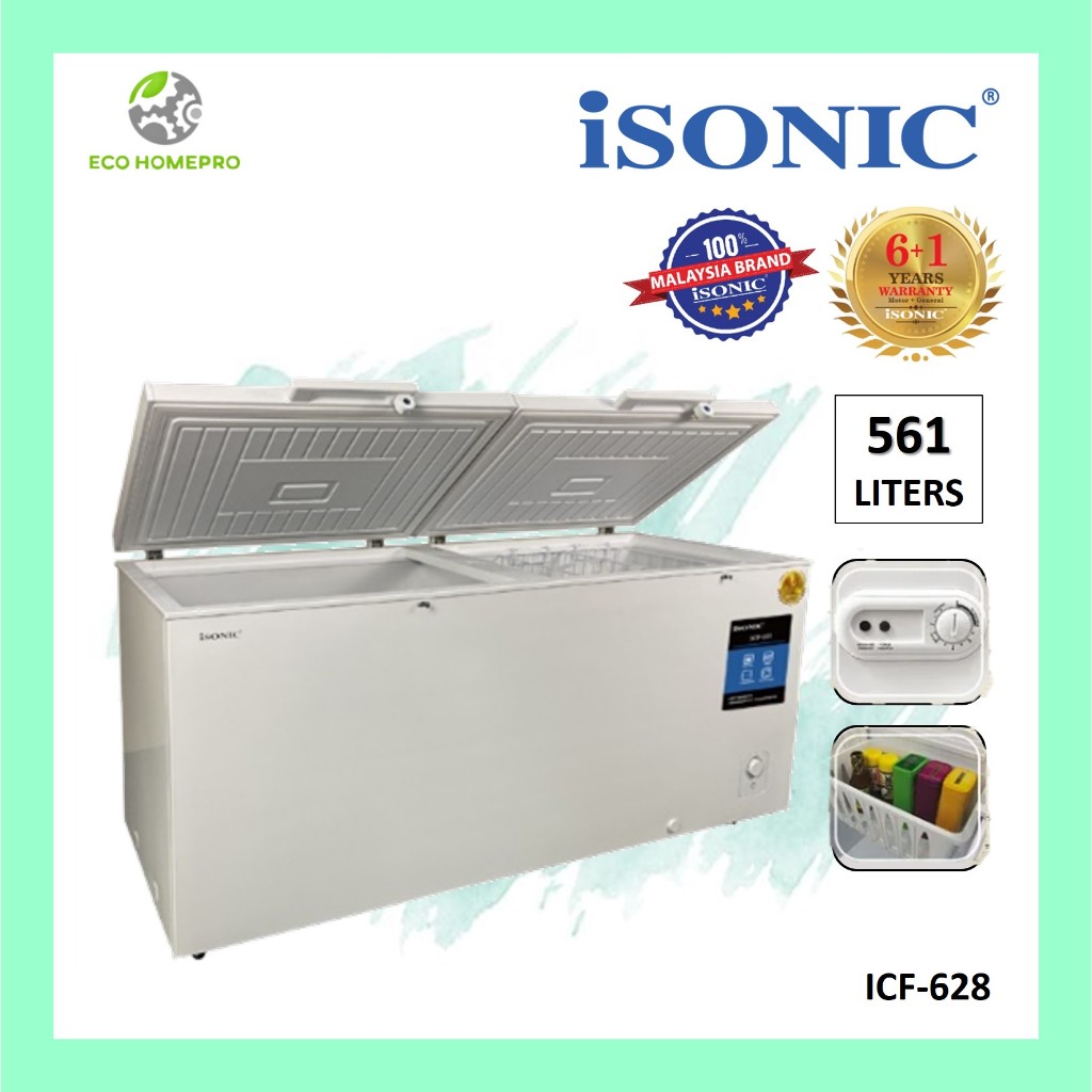 ISONIC 600L Chest Freezer ICF-628 (White) | Shopee Malaysia