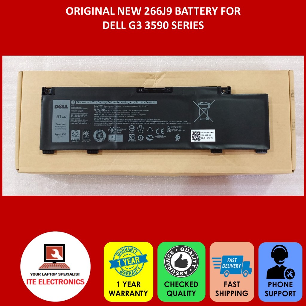 ORIGINAL NEW 266J9 / MV07R DELL G3 3500 3590 SERIES BATTERY | Shopee ...