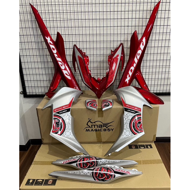 MAGIC BOY YAMAHA AERO NVX 155 V2 BATIK RED/SILVER .RED(BATEK) BODY ...