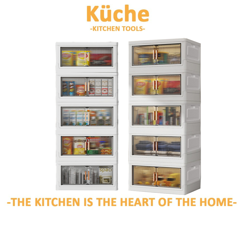 KUCHE 5 Layers Foldable Storage Cabinet Multipurpose Stackable Storage ...